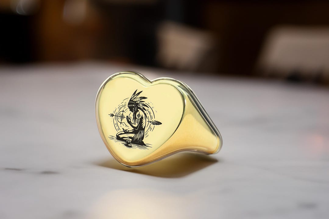 Custom Native American Ring · 14k Gold Native Signet Ring · Spiritual ...