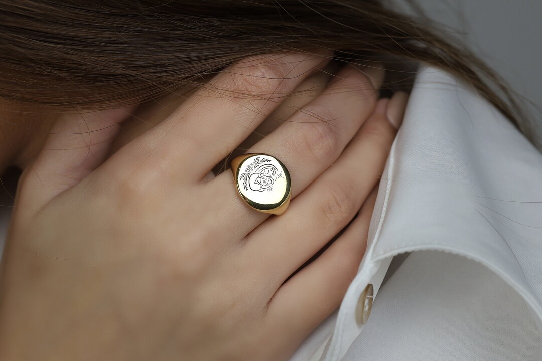 Virgin Mary Bold Statement Ring · 14k Gold Mary Ring · Religious ...