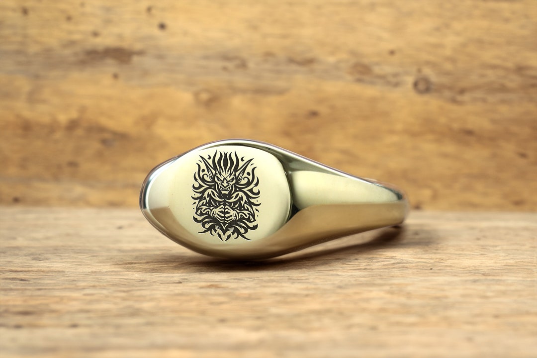 Cosplay Goblin Signet Ring · Engraved Goblin Ring · Gold Goblin Ring ...