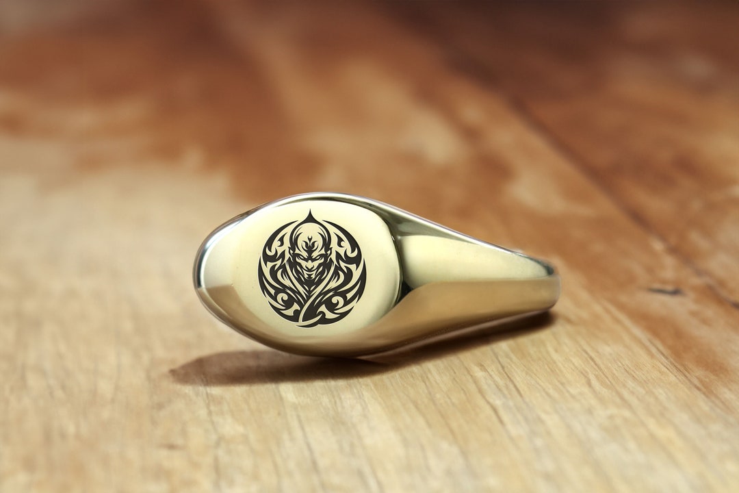Custom Monk Gold Ring · Engraved Monk Ring · Gold Signet Ring · Unisex ...