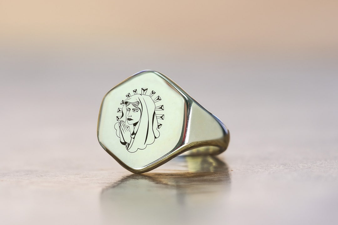 Engraved Chicano Signet Ring · Chicano Nun Ring · Spiritual Ring ...