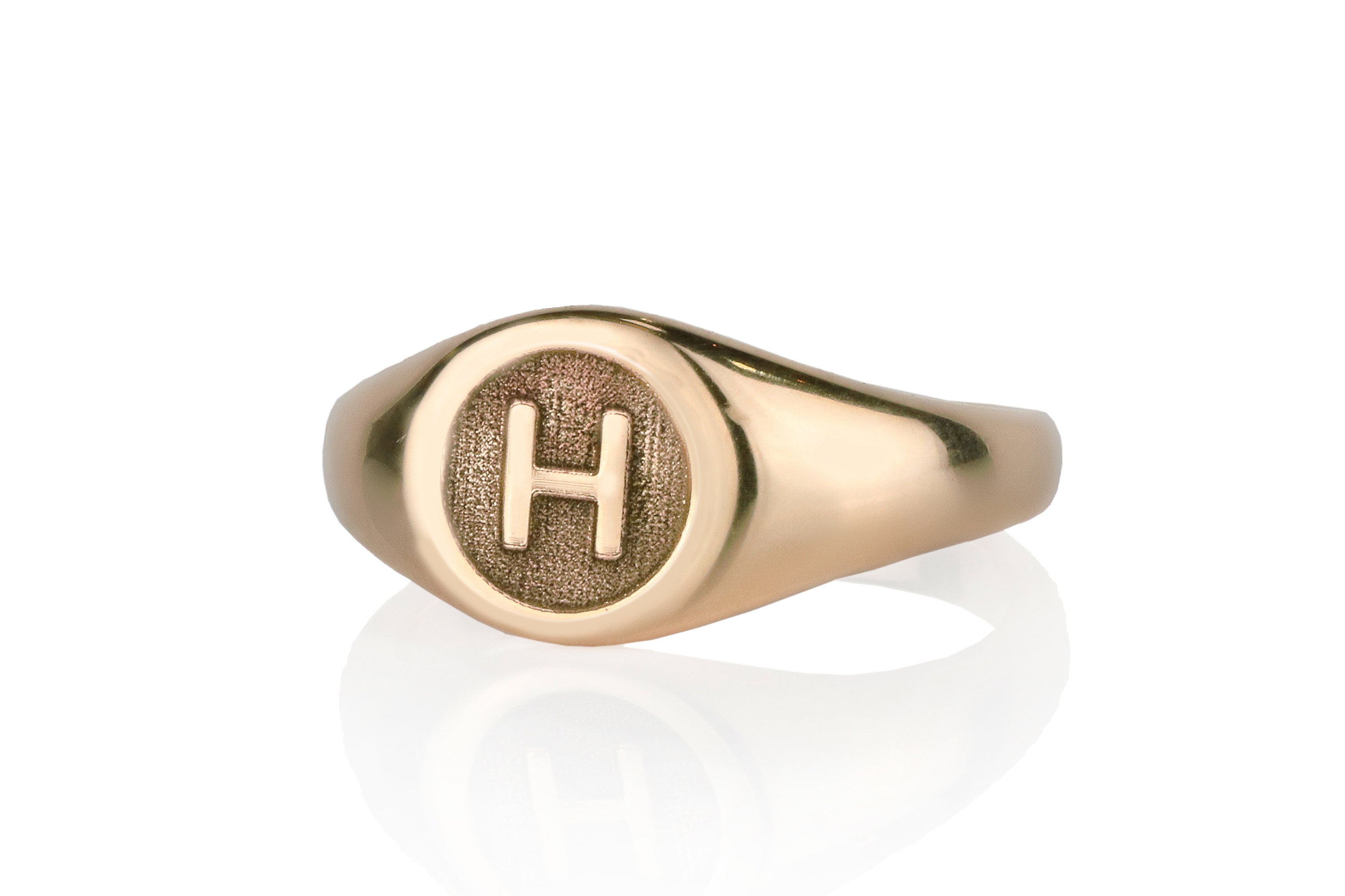 Personalized Signet Ring Emboss Letter Ring Custom - Etsy UK