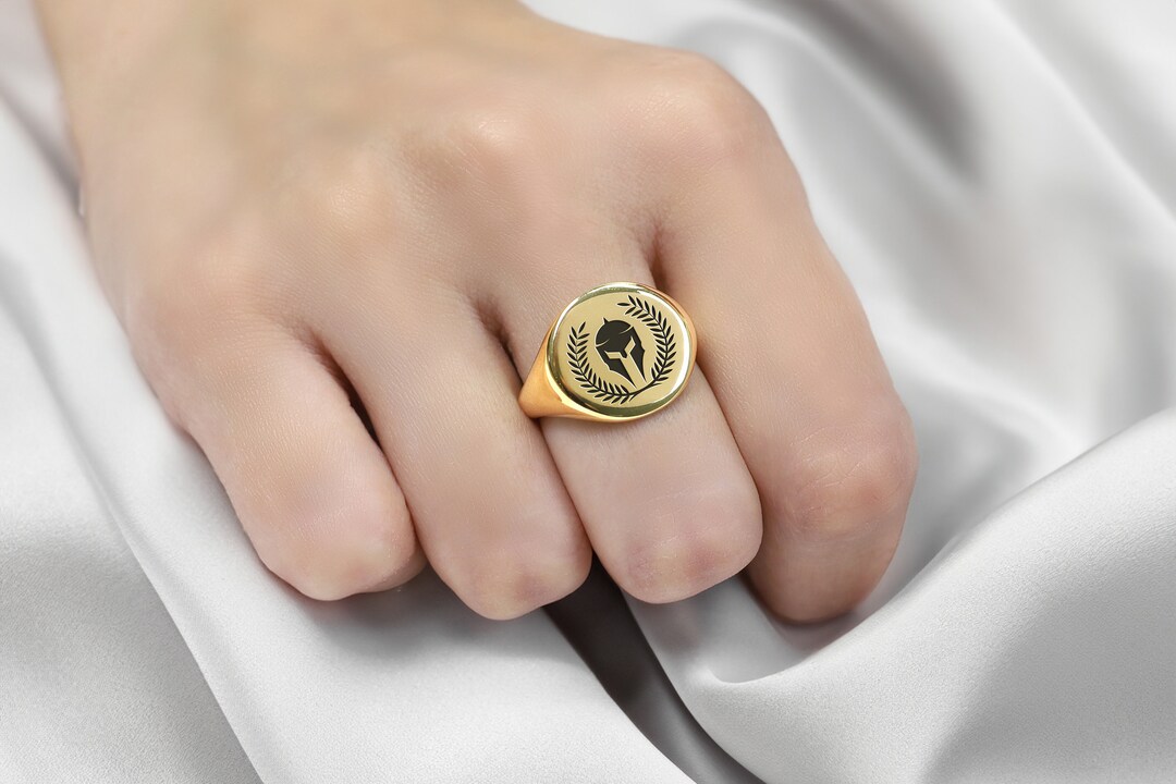 Engraved Gladiator Signet Ring · Personalized Gladiator Ring · Custom ...