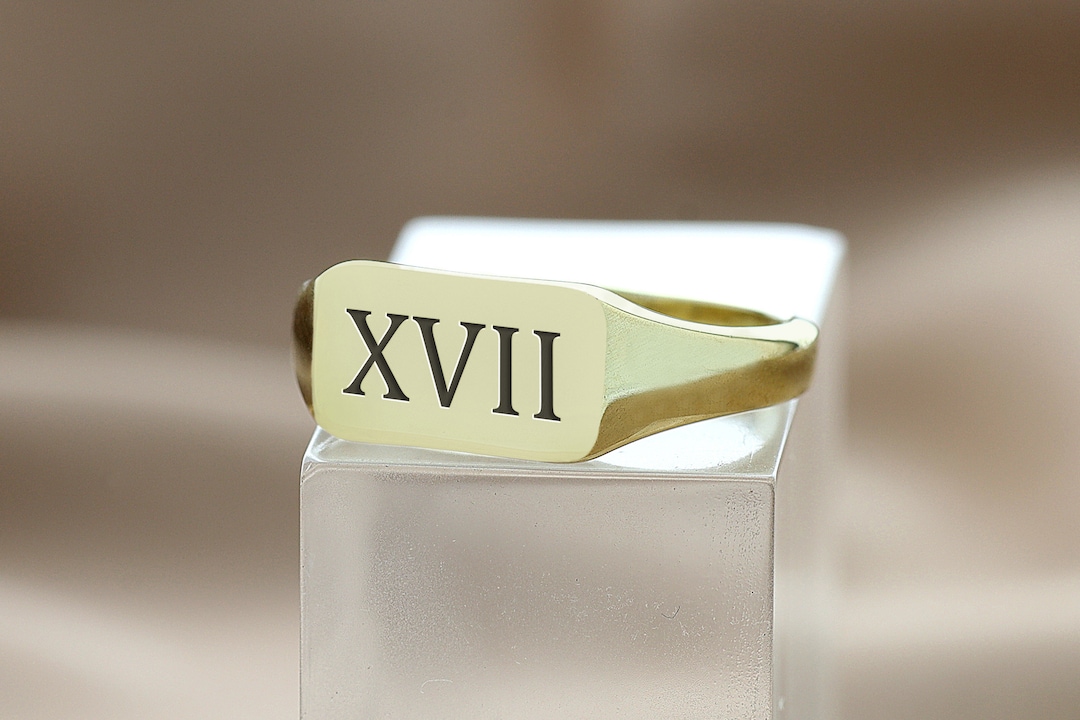 Custom Roman Numerals Ring · Engraved Numerical Ring · Personalized ...