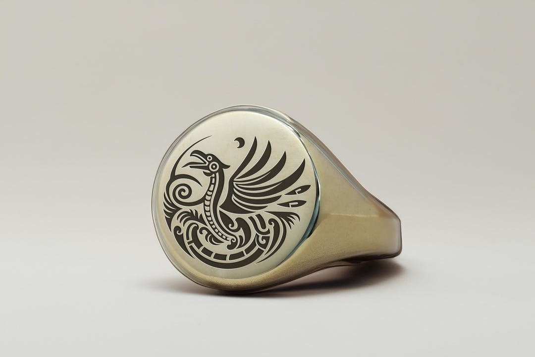 14k Gold Aztec Signet Ring · Engraved Quetzalcoatl Ring · Wisdom Ring ...