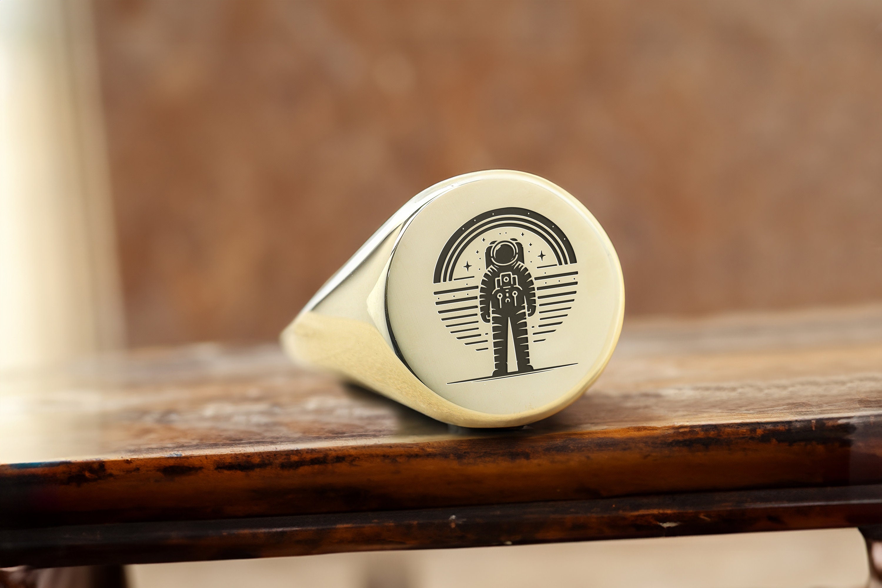 Cosmic Astronaut Ring · Engraved Custom Astronaut Ring · Bold Statement ...
