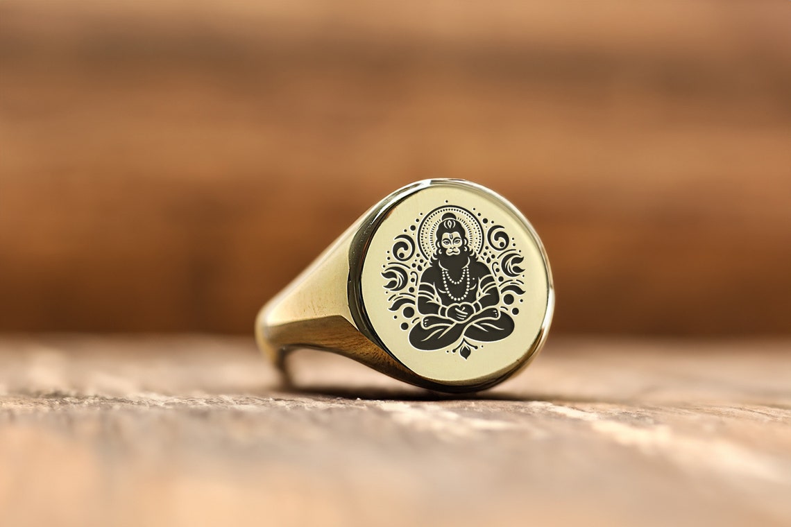 Engraved Hindu Jayanti Signet Ring · Personalized Hindu Ring · Indian ...