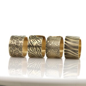 Gold Zebra Pattern Ring · Adjustable Ring · Wide Open Cuff Ring ...