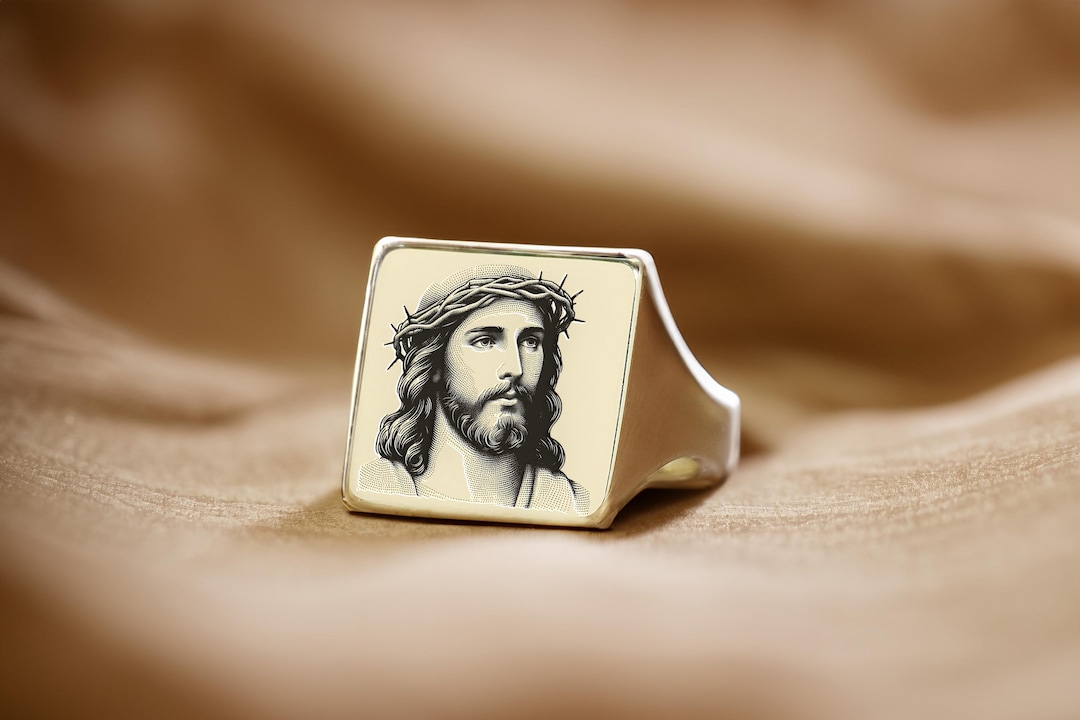 Engraved Jesus Christ Ring · Unique Christianity Ring · Engraved Lord ...