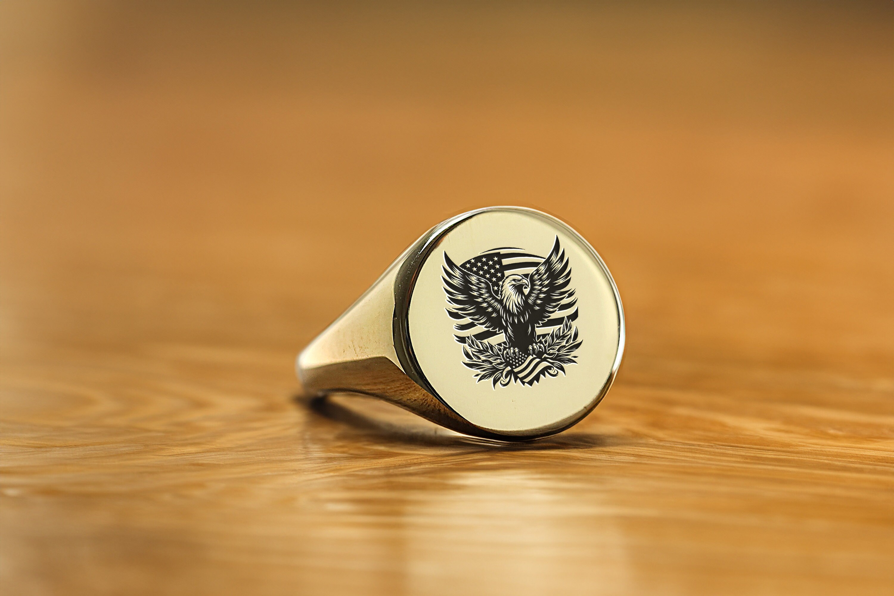14k Gold Eagle Signet Ring · Custom Eagle Ring · Bold Statement Ring ...