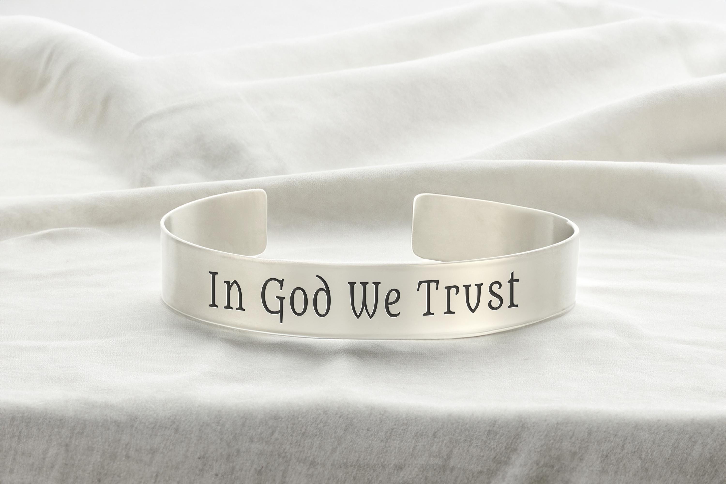 Men's Open Cuff Bracelet · in God We Trust Bracelet · Silver Bracelet ...