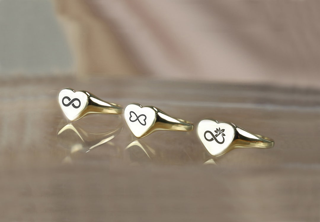 Infinity Signet Ring · Infinity Engraving Ring · Gift for Her · Custom ...