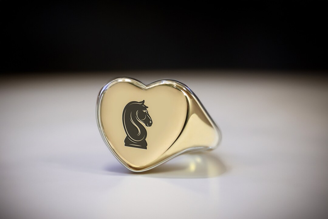 Engraved Chess Knight Ring · Custom Chess Piece Ring · Chess Players ...