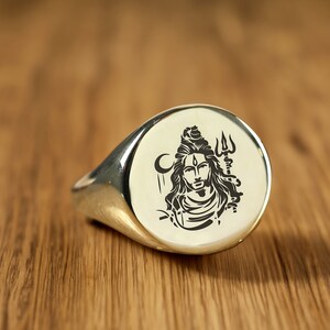 Custom Hindu Signet Ring · Personalized Hindu Ring · Lord Shiva Ring ...