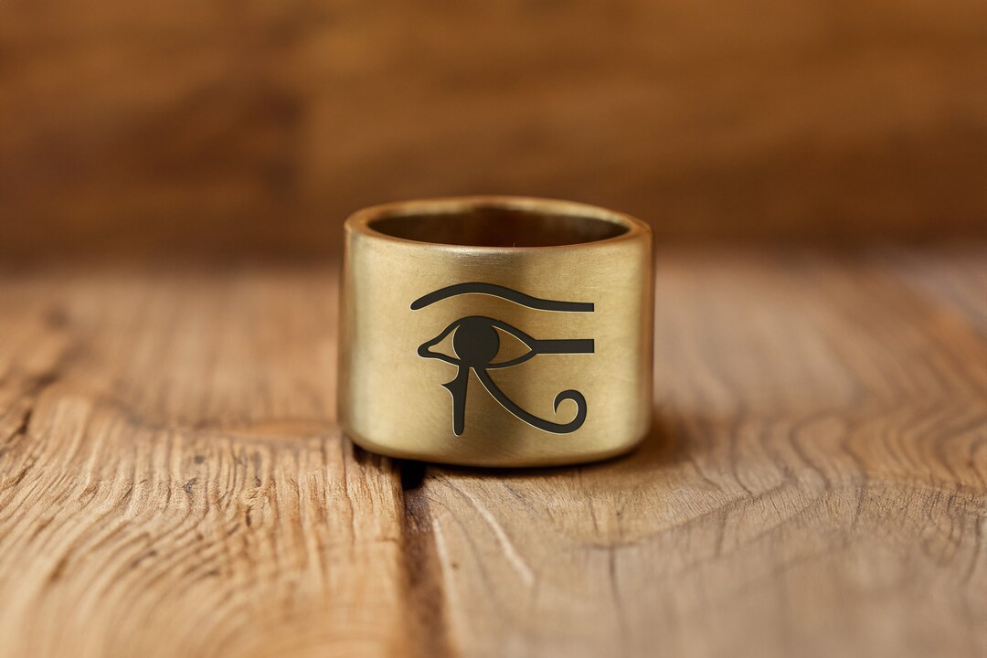 Egyptian Wide Brushed Ring · Eye of Horus Ring · Engraved Eye Ring ...