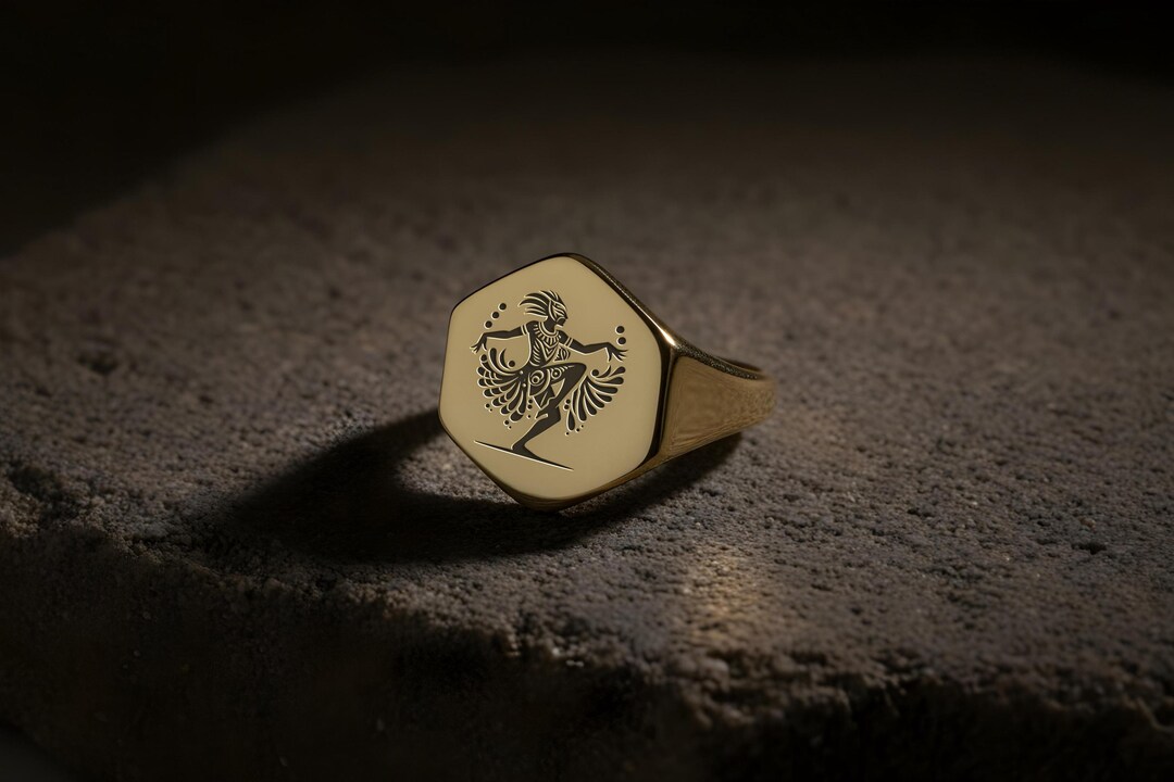 Traditional African Signet Ring · Personalized African Ring · Hexagon ...