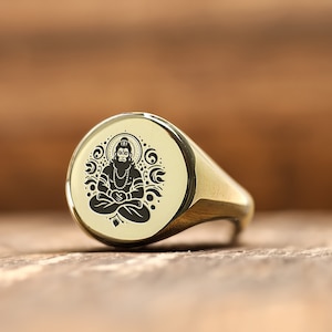 Engraved Hindu Jayanti Signet Ring · Personalized Hindu Ring · Indian ...