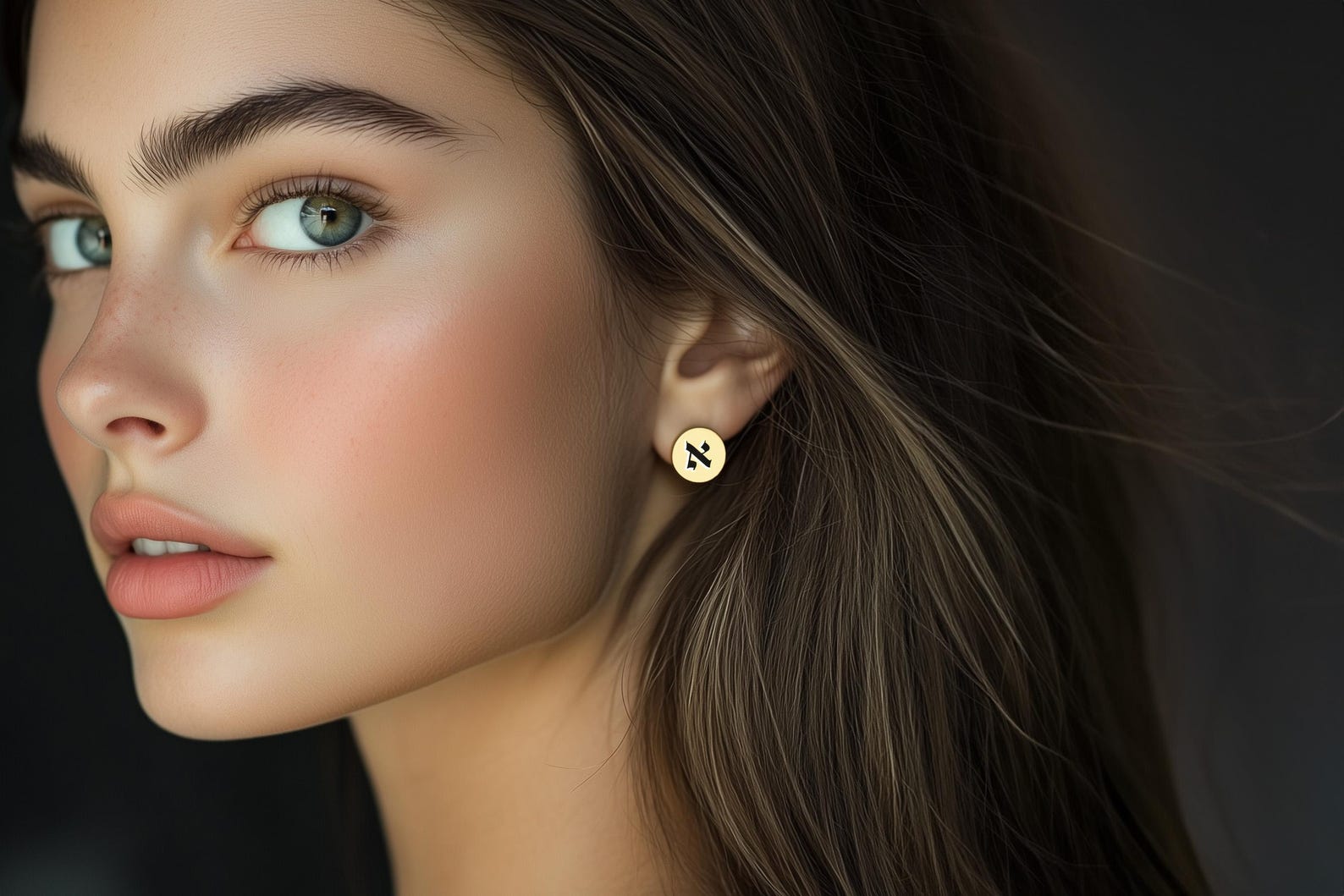 Hebrew Letters Stud Earrings · Custom Biblical Letters Earrings ...
