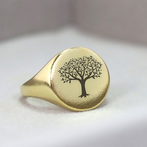 Tree of Life Ring · Tree Signet Ring · Spiritual Ring · Engraved Tree ...