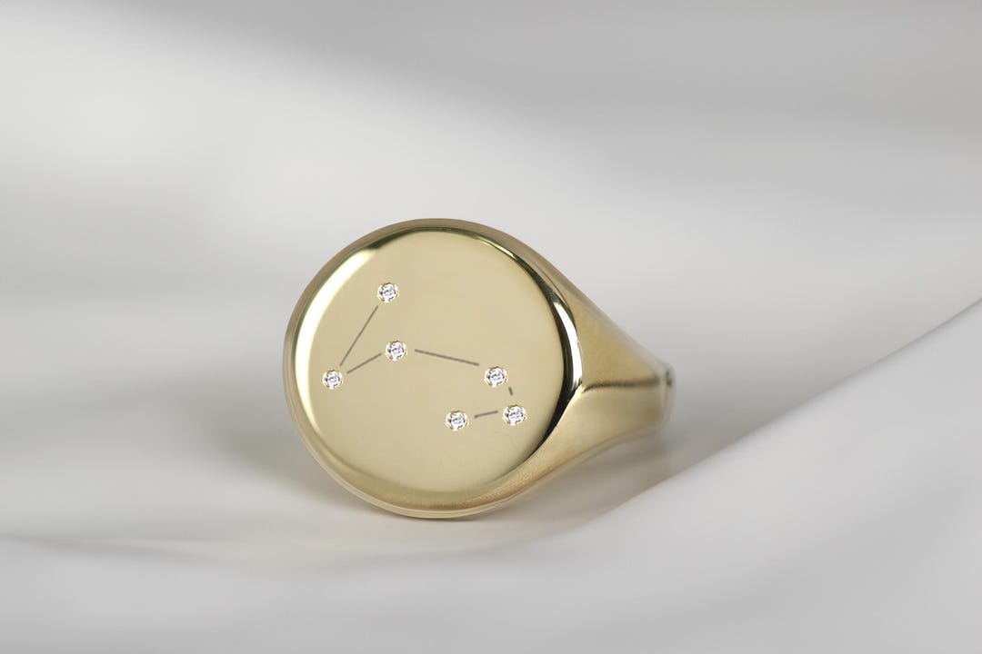 Celestial Gold Signet Ring · CZ Constellation Signet Ring · Star Map ...
