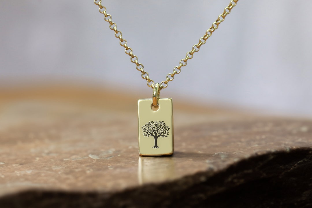 Tree of Life Gold Signet Necklace · Rectangle Pendant Necklace · Custom ...