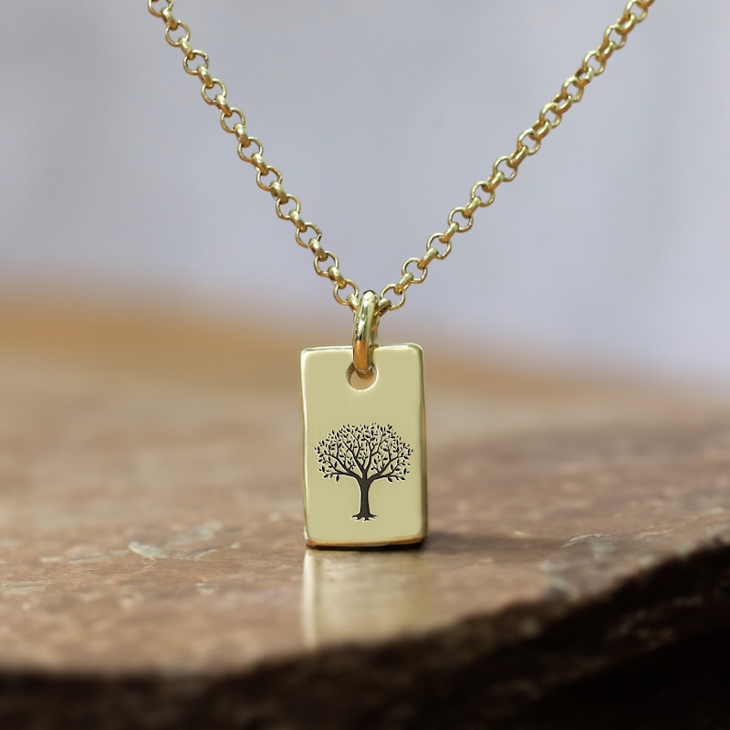 Gold Tree Pendant - Etsy