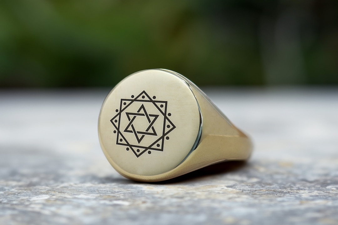14k Gold Star of David Ring · Custom Star of David Ring · Bold ...