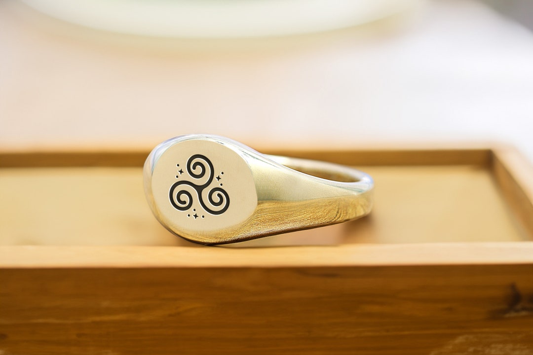 Wiccan Symbol Signet Ring · Personalized Wiccan Ring · Custom Wiccan ...