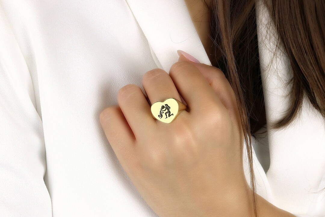 Aquarius Signet Ring · Zodiac Ring · Astrological Ring · Zodiac Jewelry ...