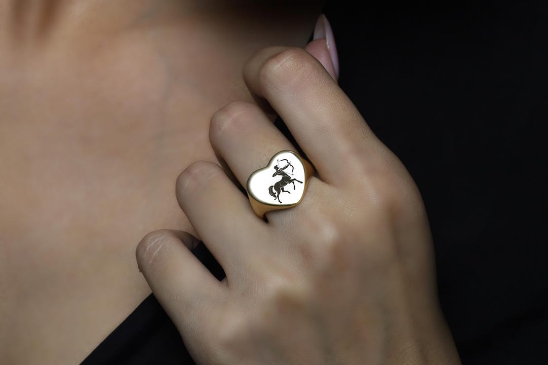 Engraved Centaur Signet Ring · Personalized Ring · Gift for Her ...