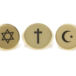 Christian Ring · Religious Engraving · Round Shape Signet Ring ...