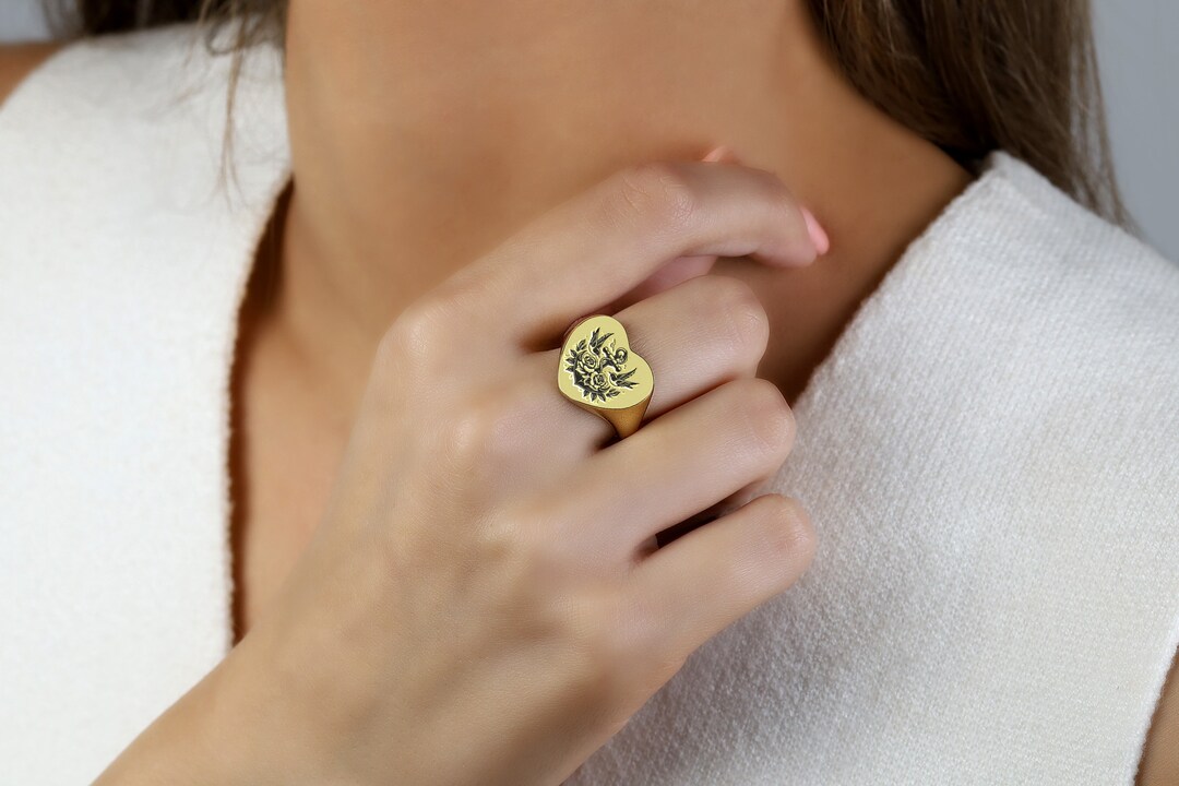 Sailors Anchor Signet Ring · Personalized Ring · Tattooed Style Ring ...