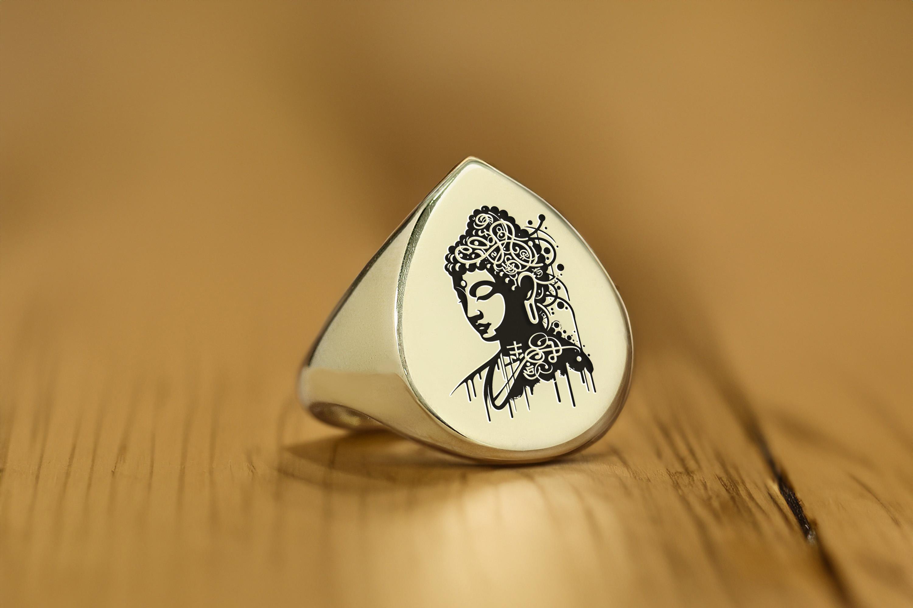 14k Gold Buddha Signet Ring · Custom Buddha Ring · Spiritual Jewelry ...