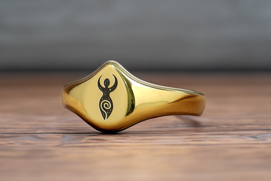Custom Wiccan Symbol Ring · Gothic Ring · Engraved Wiccan Ring ...