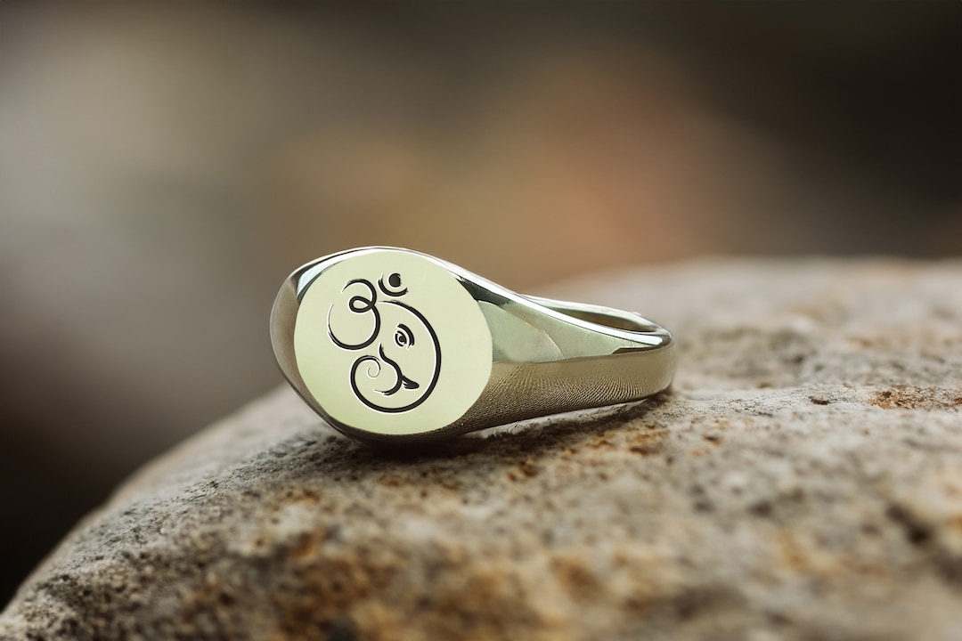 Engraved Ganesha Signet Ring · Custom Indian God Ring · Gift for Her ...