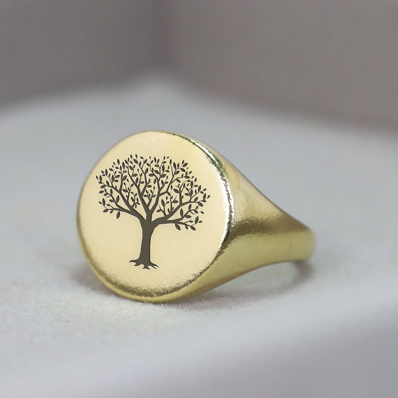 Tree Signet Ring - Etsy