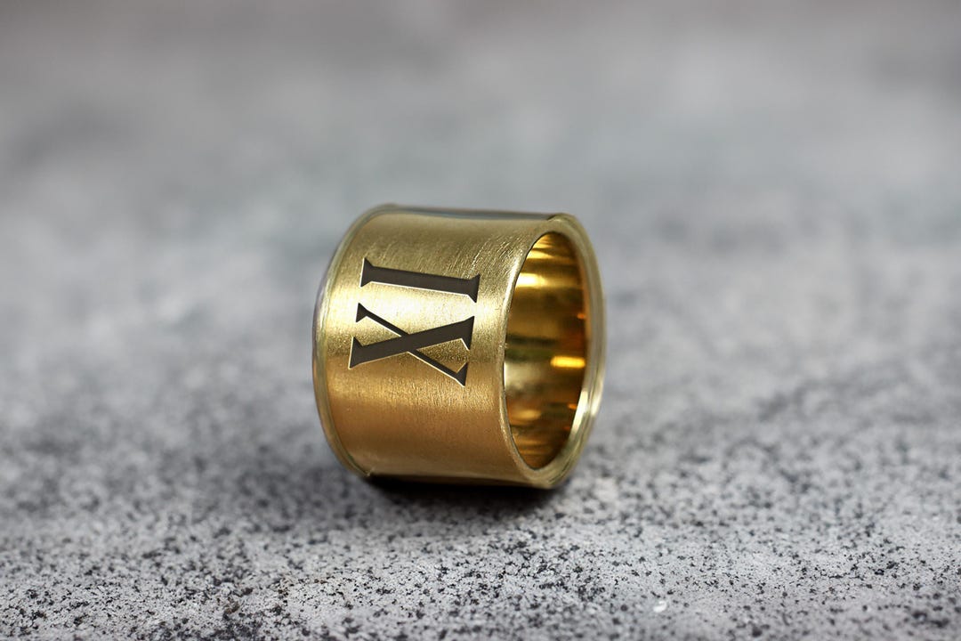 Latin Numbers Engraved Ring · Personalized Wide Band Ring · Latin Ring ...