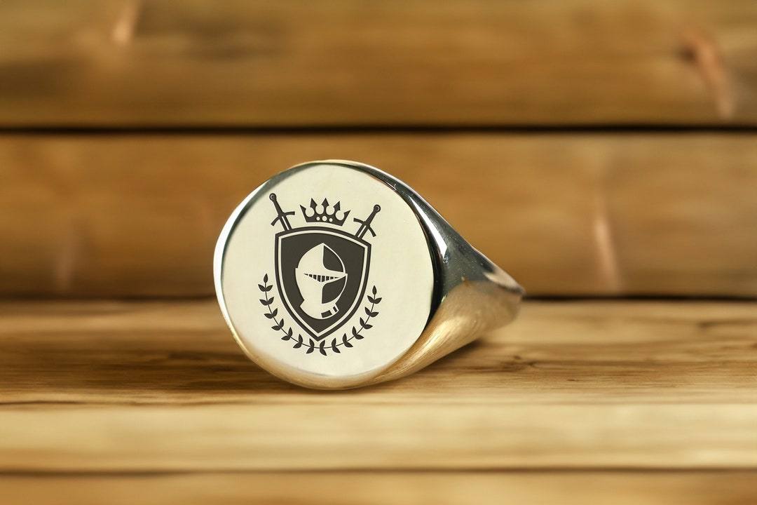 Engraved Royal Knight Signet Ring · Personalized Knight Ring · Custom ...