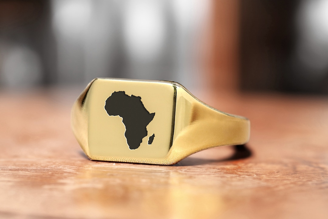 African Map Signet Ring · African Jewelry · Custom African Ring ...