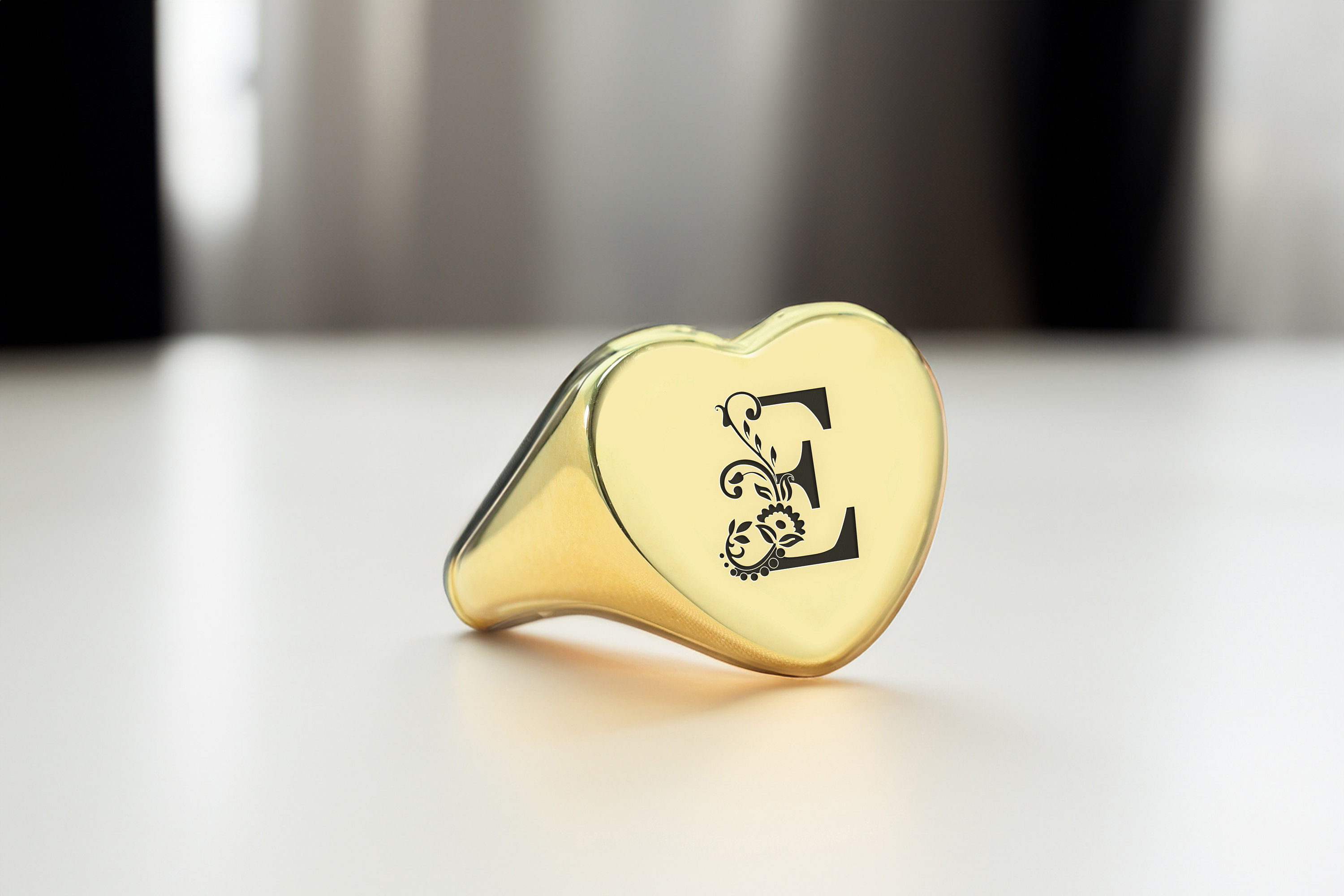 14k Gold Letter Signet Ring · Personalized Ring · Engraved Name Initial ...