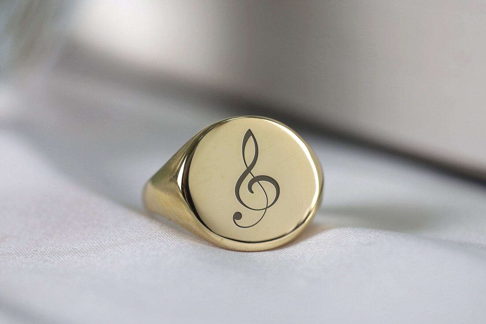 Music Notes Gold Signet Ring · Bold Statement Musicians Ring · Engraved ...