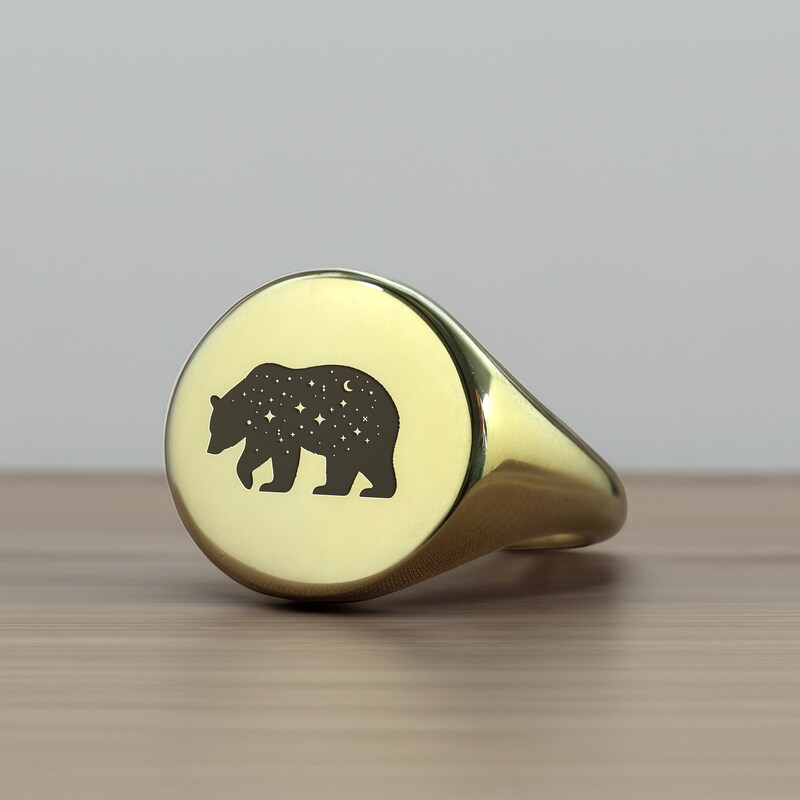 Bear Signet Ring - Etsy