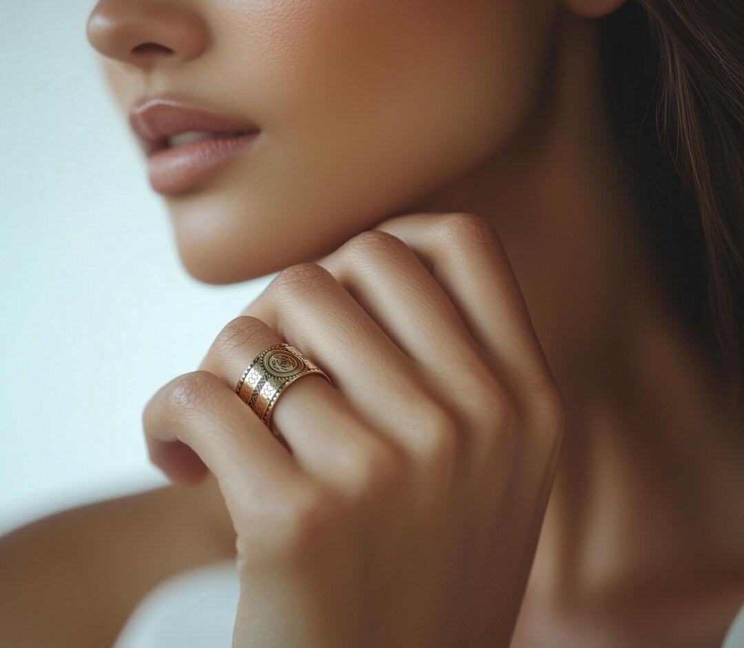 Gold Turtle Pattern Ring · Personalized Ring · Tribe Ring · Family ...