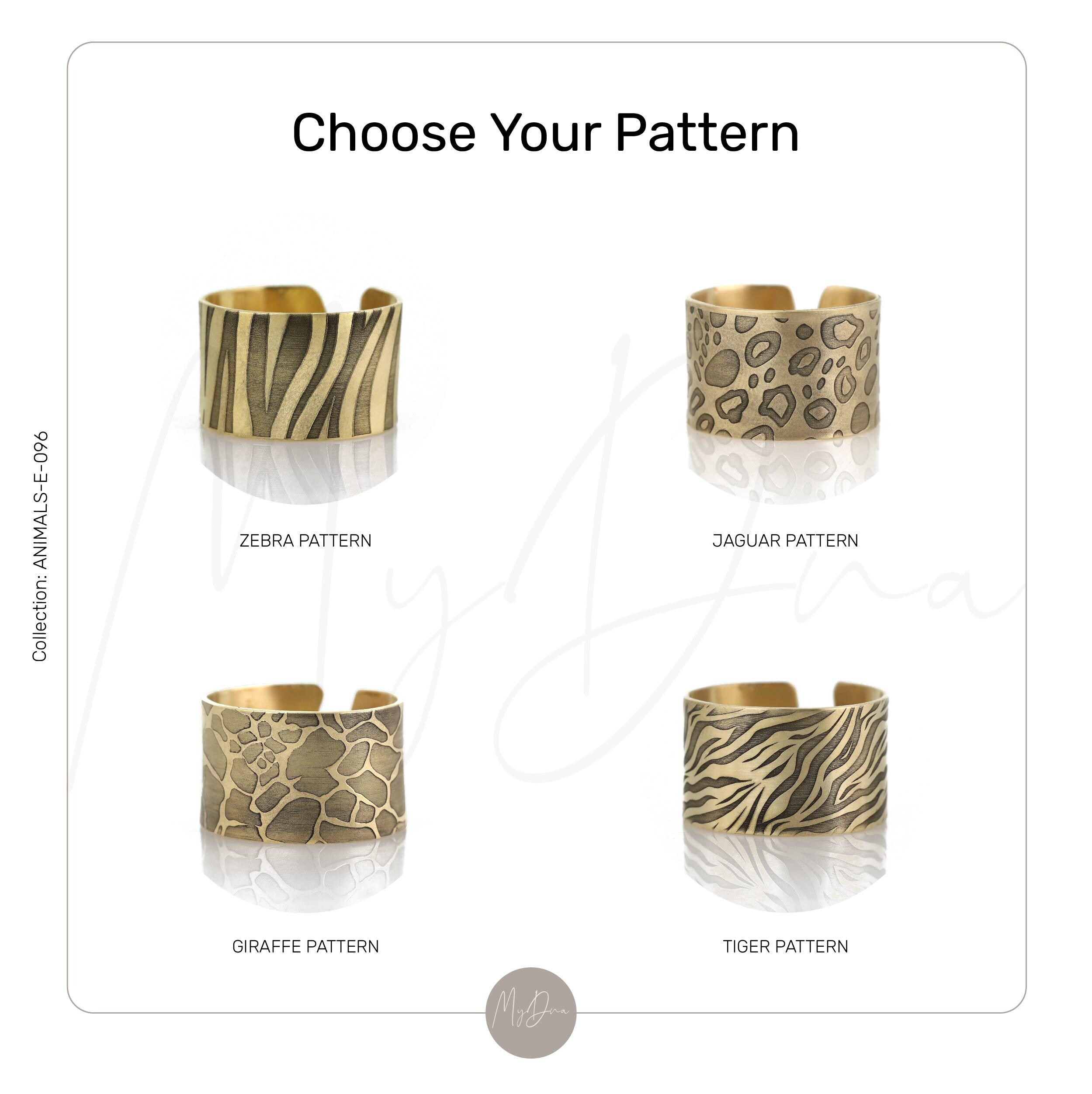 Gold Zebra Pattern Ring · Adjustable Ring · Wide Open Cuff Ring ...