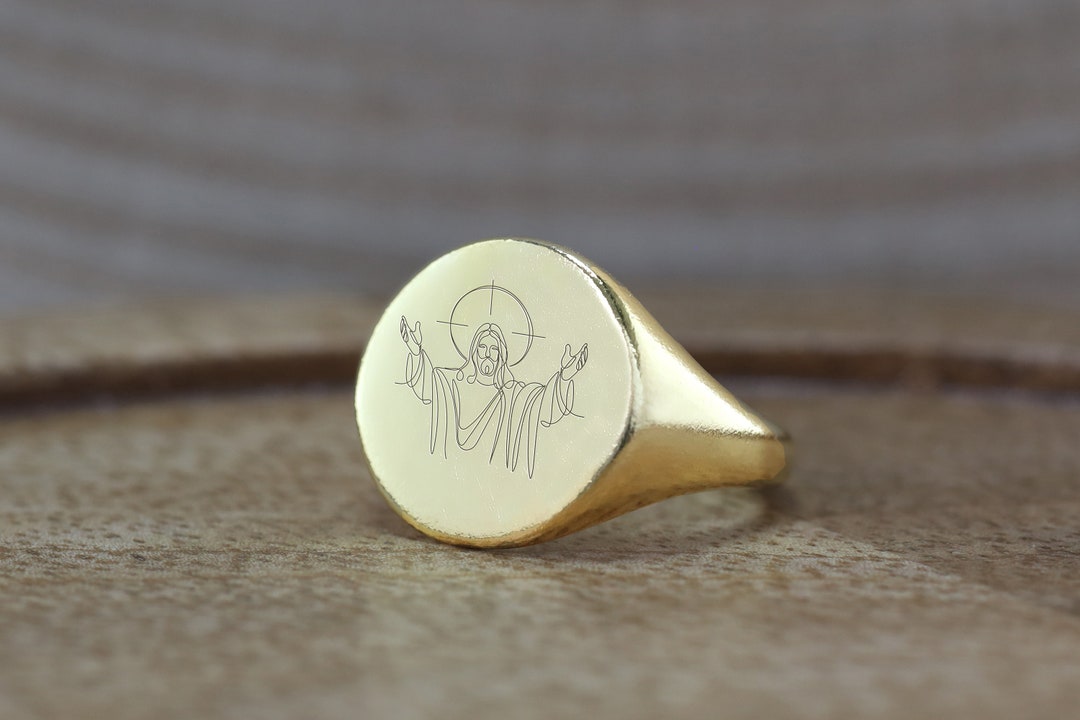 Bold Statement Jesus Ring · Christianity Engraved Ring · Gift for Mom ...
