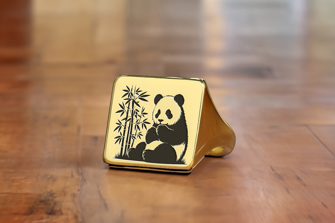 Cute Panda Gold Signet Ring · Custom Panda Ring · Square Shaped Ring ...