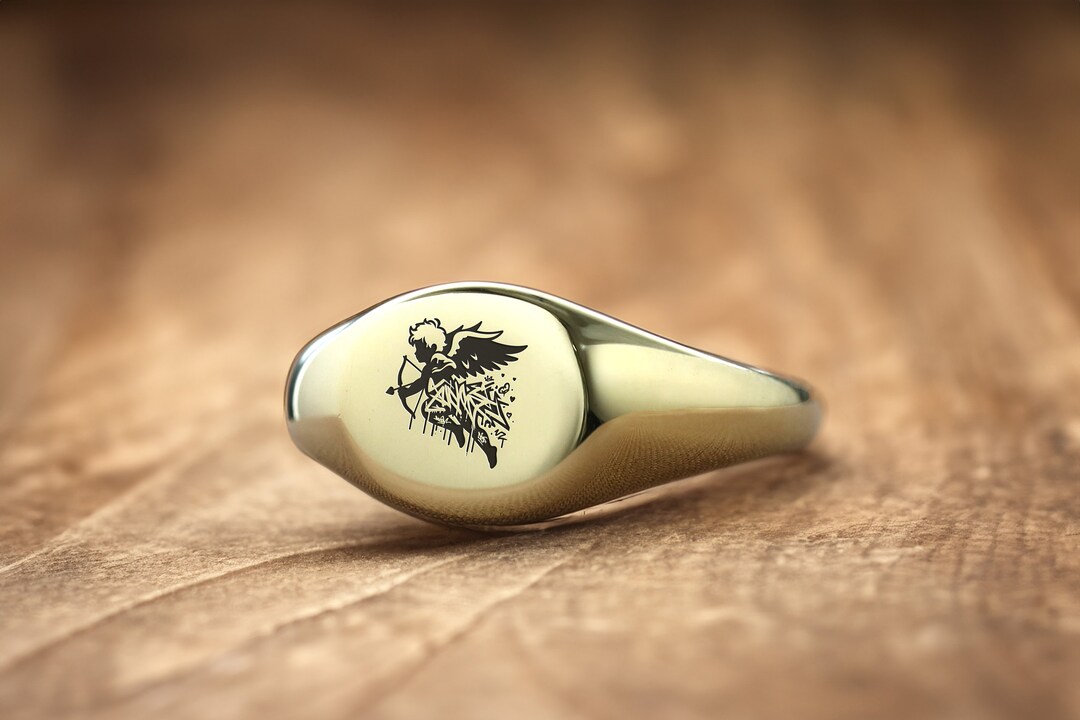 Cute Cupid Signet Ring · Personalized Cupid Ring · Custom Cupid Ring ...