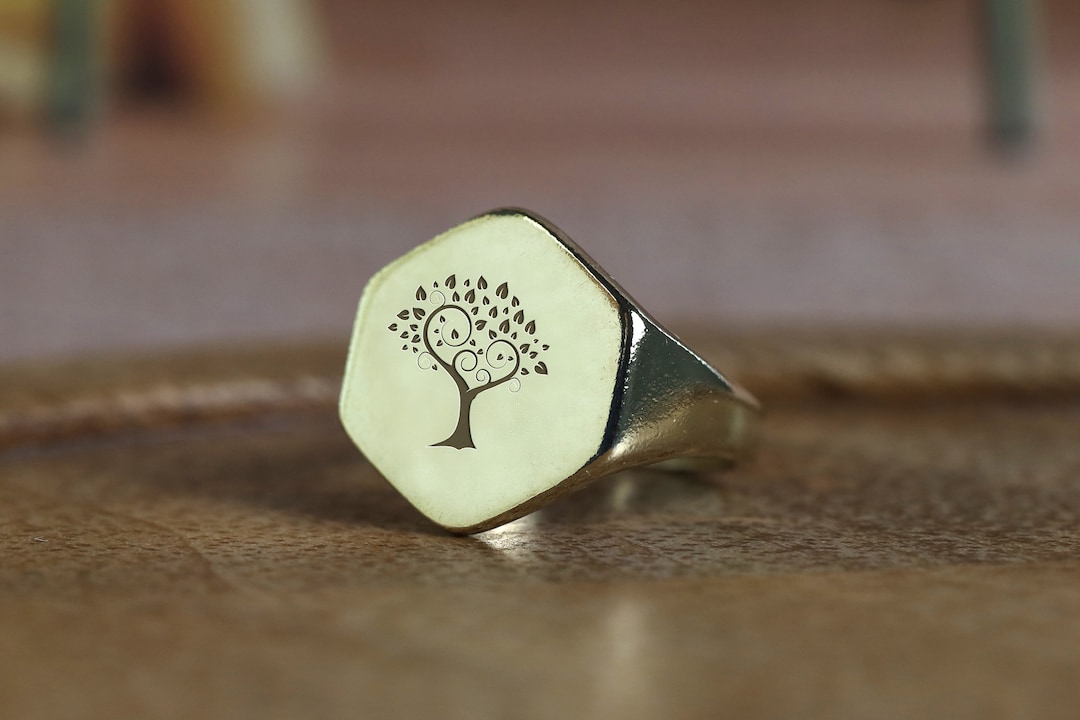 Tree of Life Signet Ring · Engraved Tree Ring · Personalized Ring ...