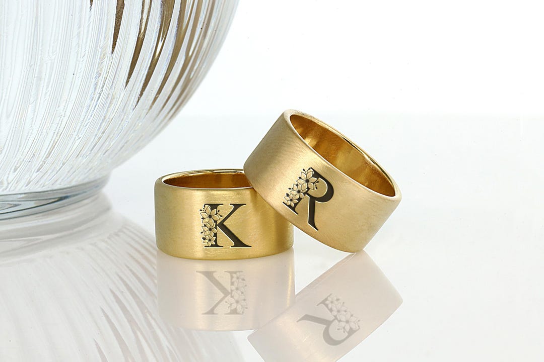 Engraved Flowered Wedding Ring · Pride Wedding Ring · Personalized Ring ...