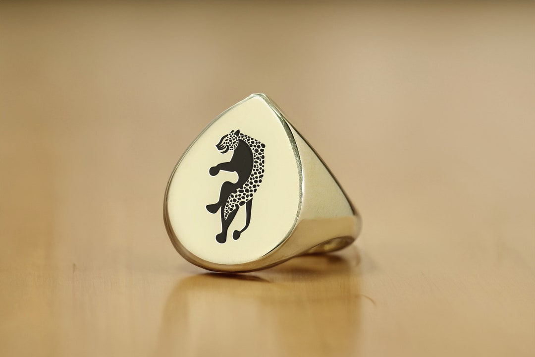 14k Gold Jaguar Signet Ring · Engraved Jaguar Ring · Animal Ring · Wild ...